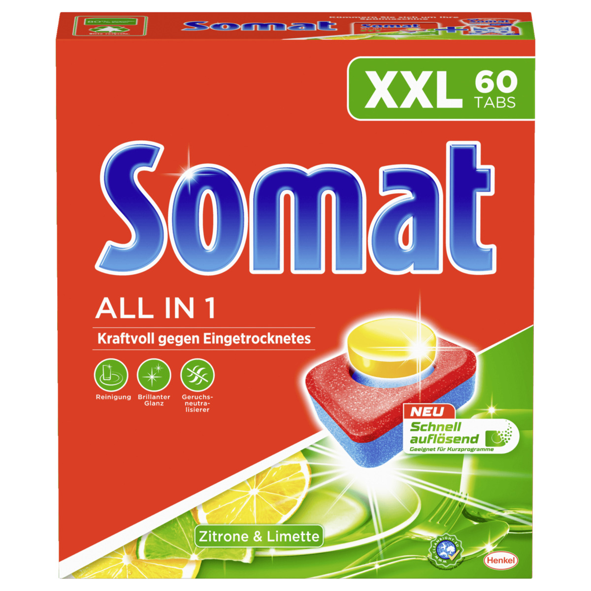 Somat All in 1 Zitrone & Limette 1,08kg, 60 Tabs von REWE für 7,49 ...