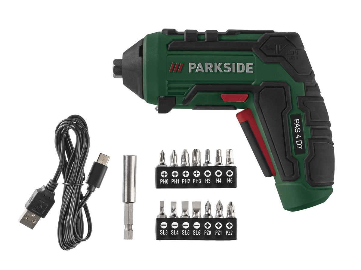 PARKSIDE® 4 V-Akku-Schrauber »PAS 4 D7«, mit USB-Ladekabel von Lidl ...