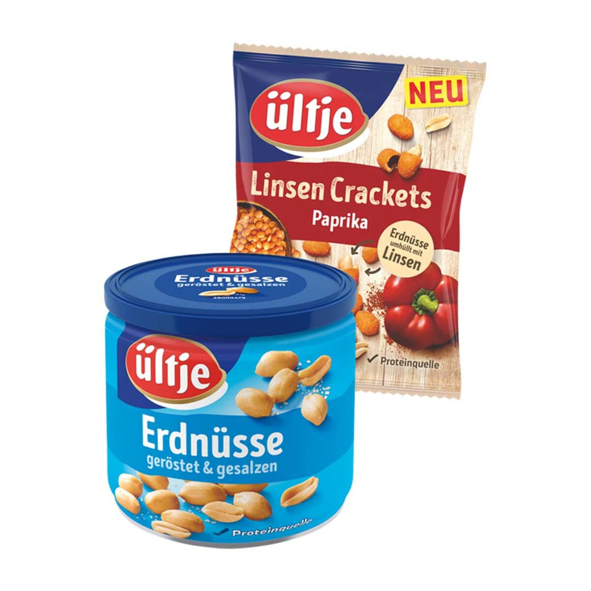 ÜLTJE ERDNÜSSE versch. Sorten, je 180-g-Dose oder LINSEN CRACKETS ...