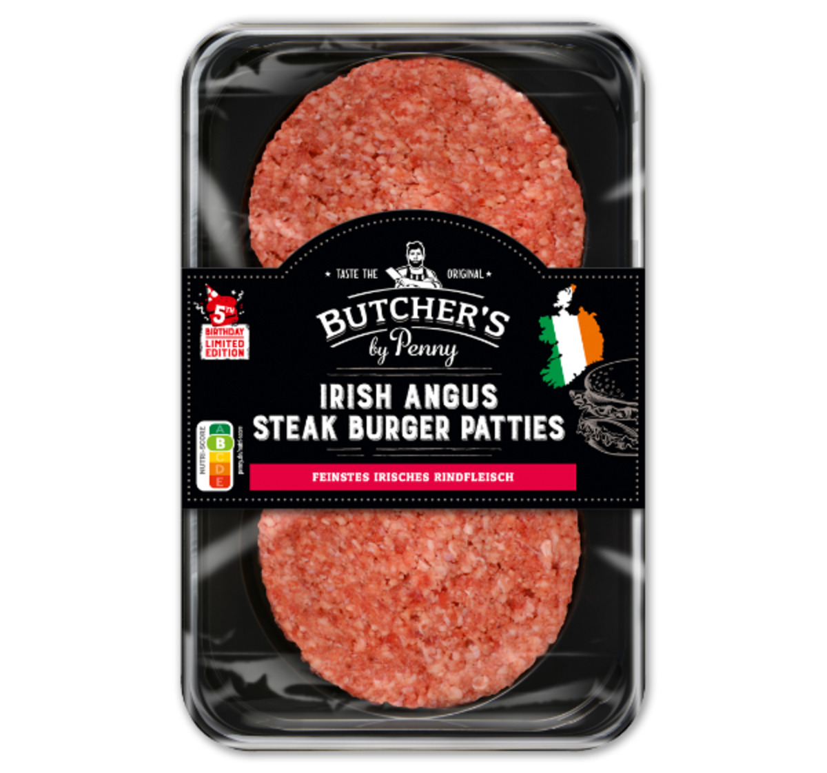 BUTCHER’S Irish Angus Steak Burger Patties* von Penny Markt ansehen!