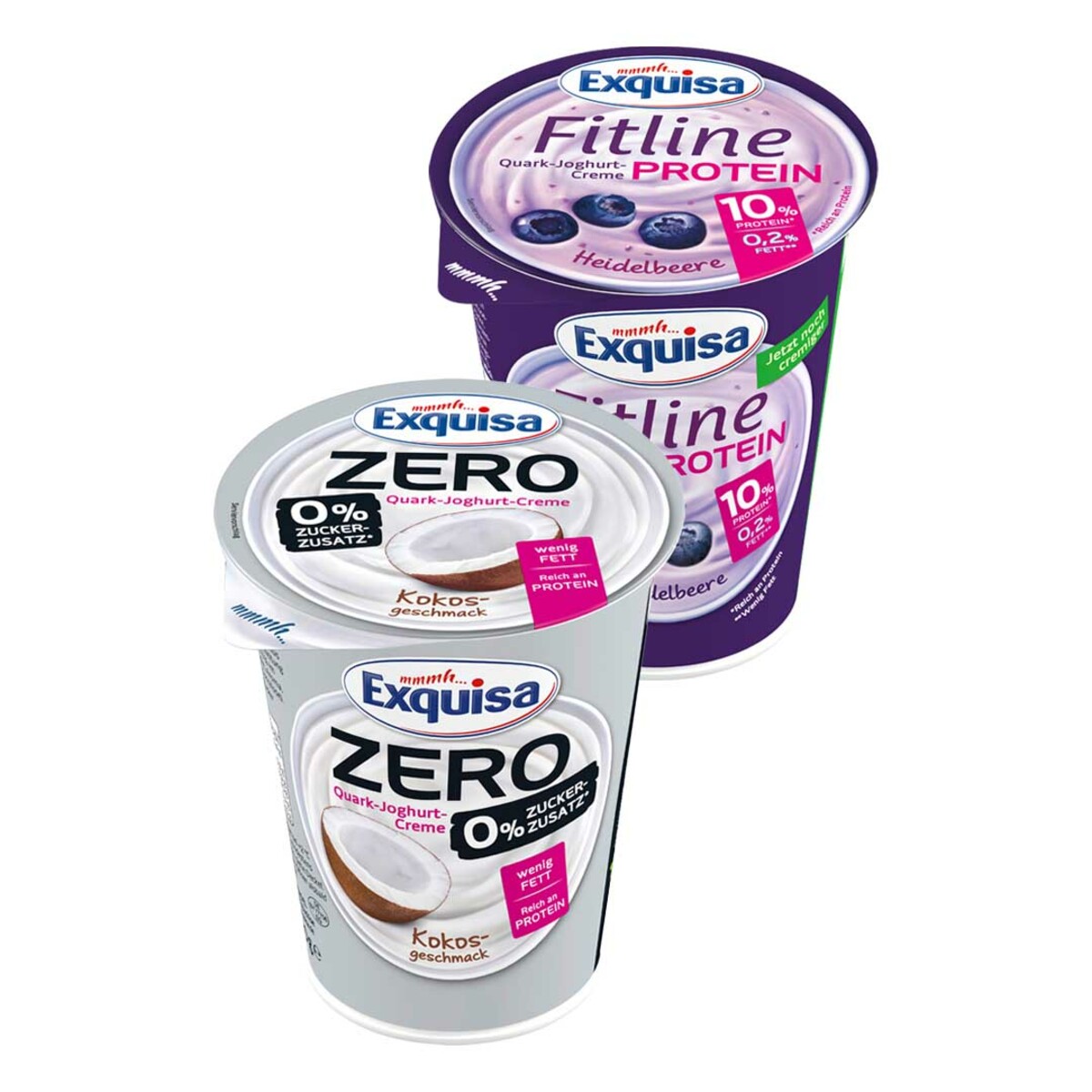 EXQUISA ZERO QUARK oder PROTEIN QUARK versch. Sorten, je 400-g-Becher ...