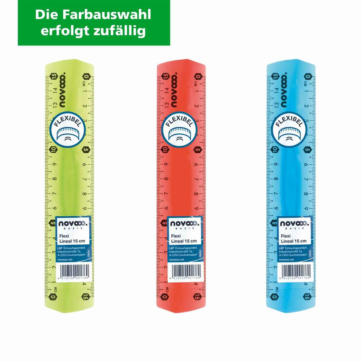 novooo Basic Lineal 15 cm flexibel in verschiedenen Farben (Die ...