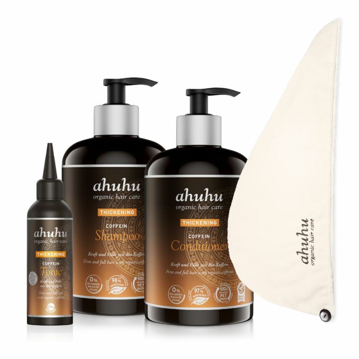 THICKENING Coffein Shampoo XXL, Conditioner XXL, Tonic & Haarturban Set ...
