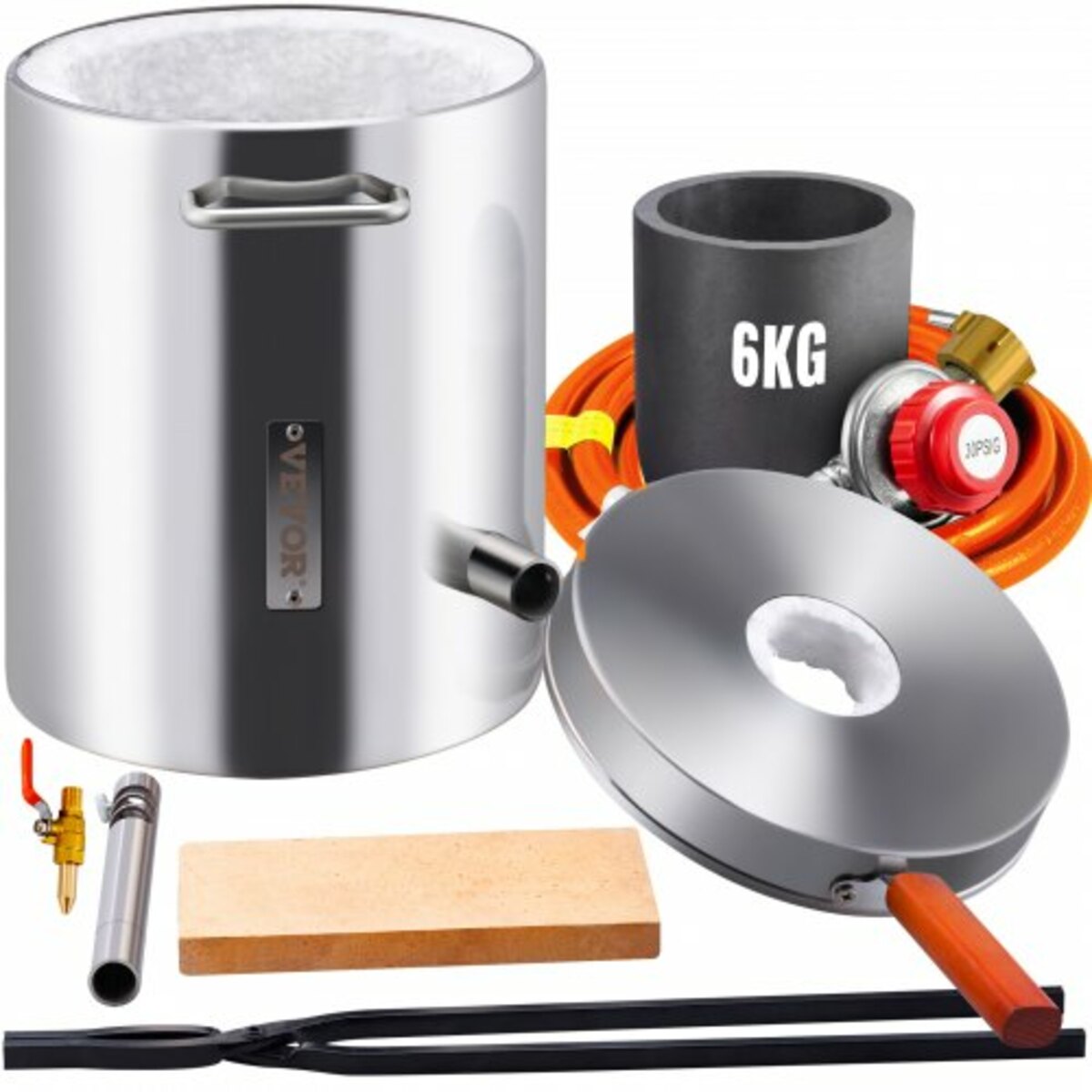 VEVOR 6kg Propan Schmelzofen Kit Schmelzofen Edelstahl 1482℃ Metall ...