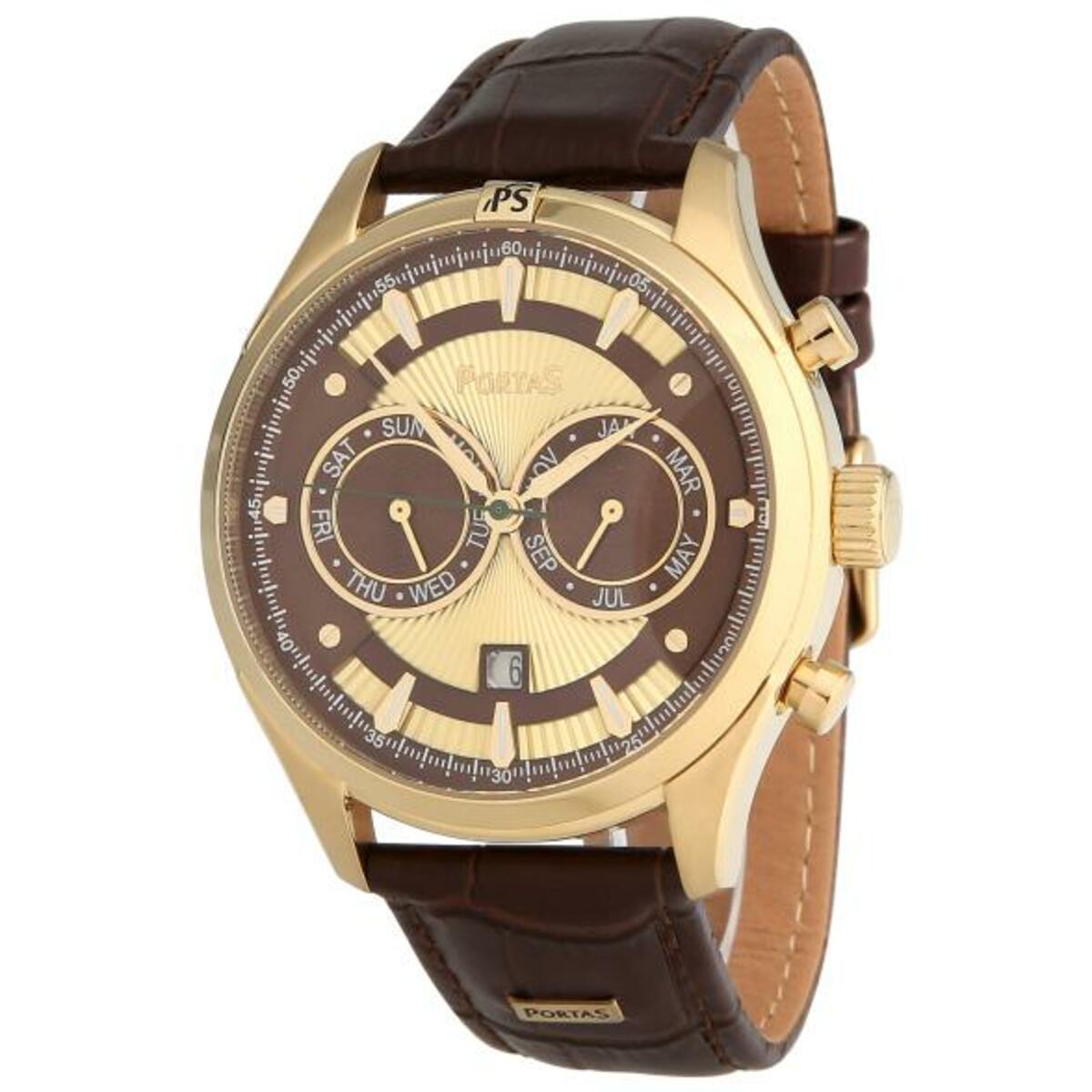 PortaS Herren-Automatikuhr "Rheticus", gold-braun ansehen!