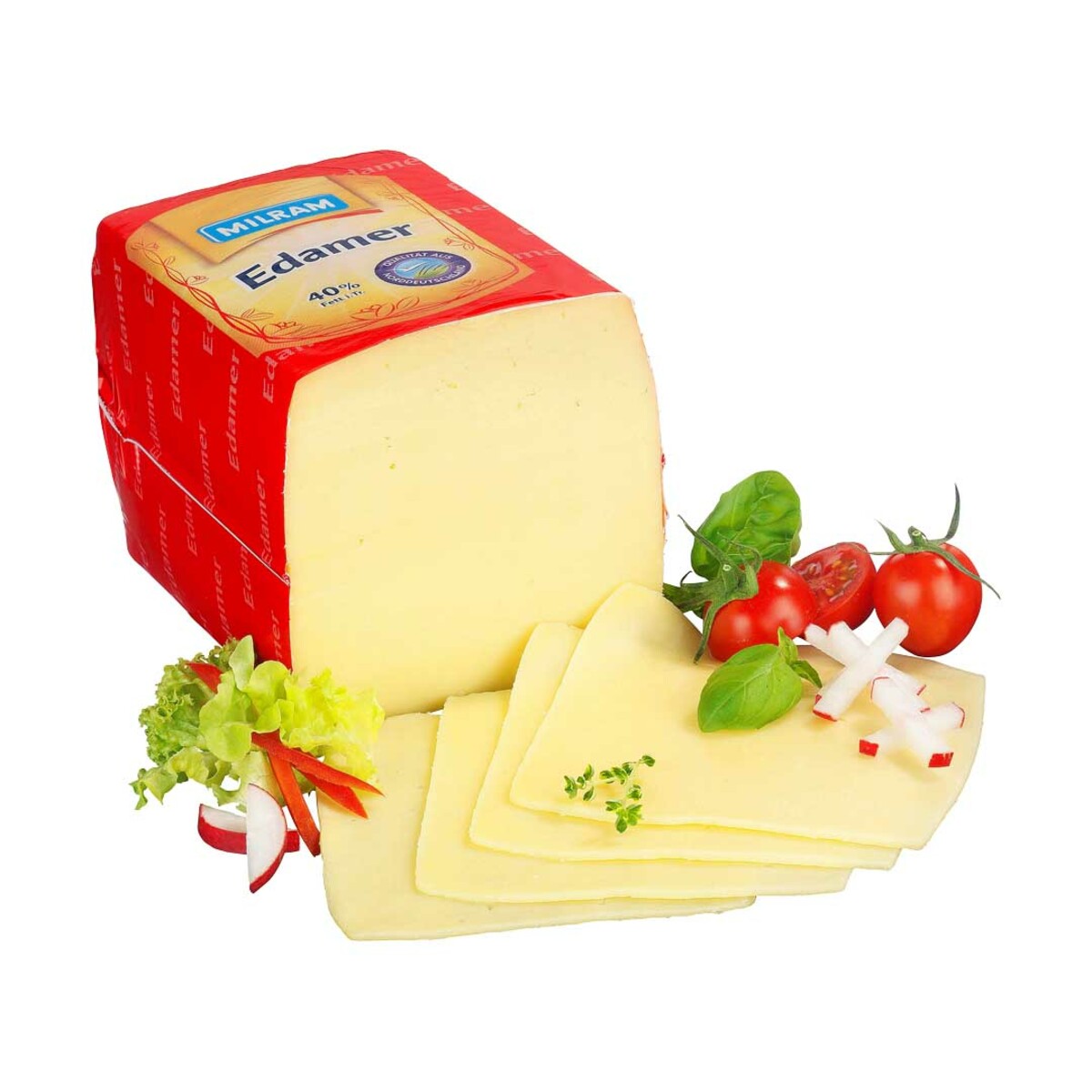 MILRAM EDAMER Schnittkäse, 40% Fett i. Tr., je 100 g, Niedrigster ...