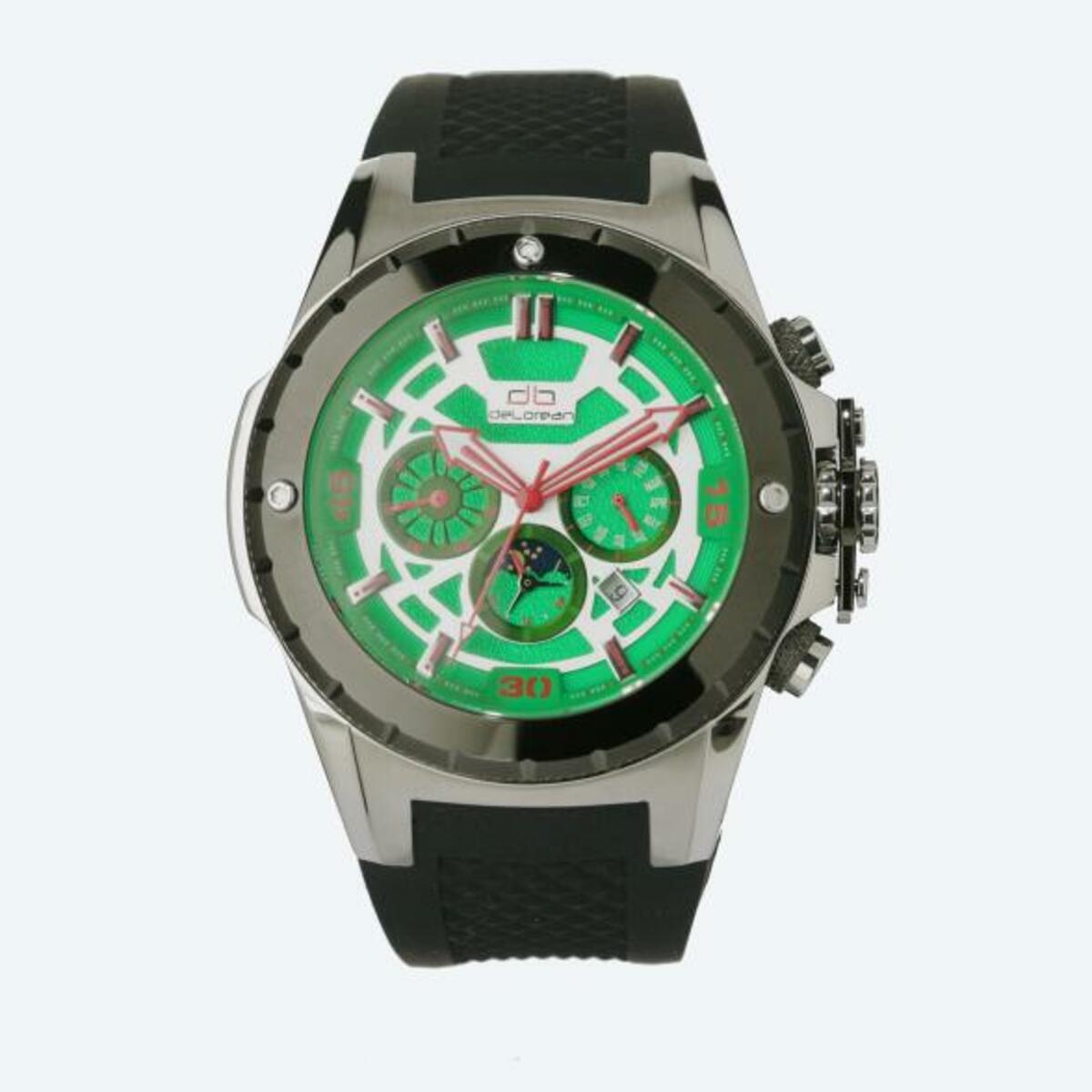DeLorean Herren-Automatikuhr "Open Wheel" grün ansehen!