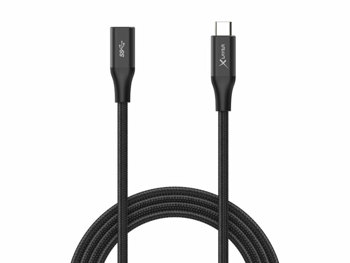 XLayer USB-C-Verlängerungskabel, 1,50 m, USB-C männlich/weiblich ...