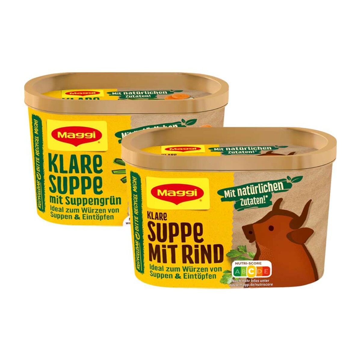 MAGGI KLARE SUPPE MIT RIND oder SUPPENGEMÜSE ausreichend für 16 Liter ...