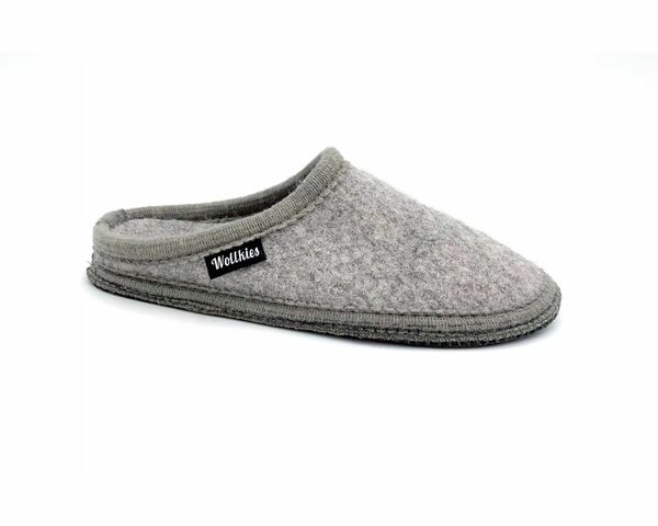 GREVEL Wollkies Slipper silbergrau 1 Paar ansehen!