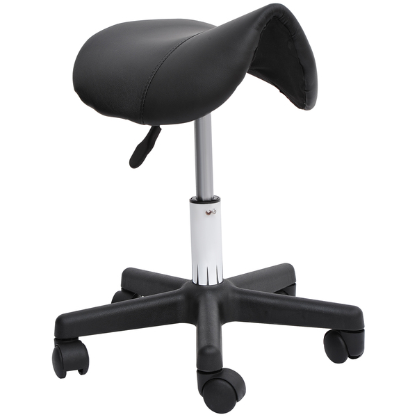 HOMCOM Rollhocker Höhenverstellbarer Drehhocker Arbeitshocker mit ...