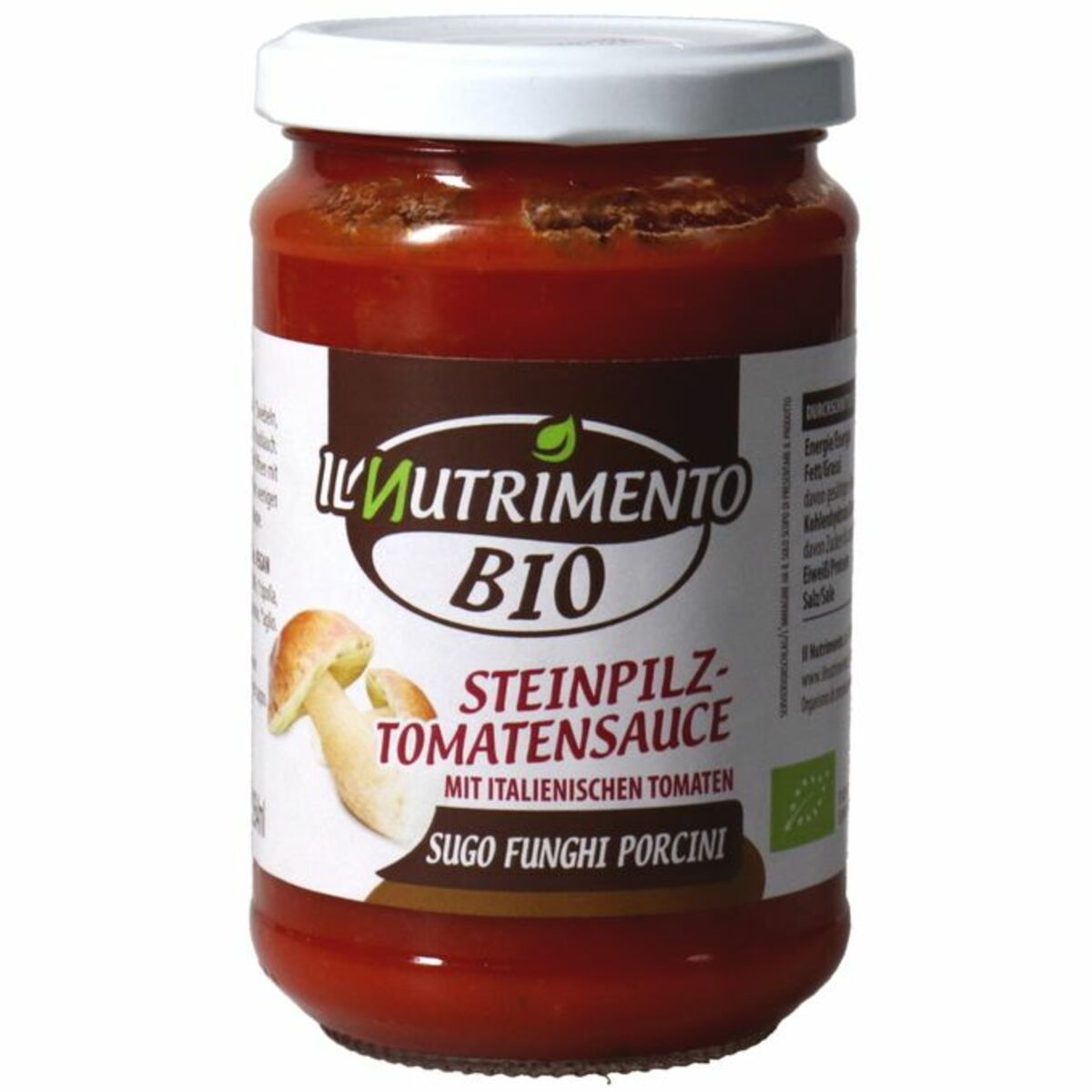 Il Nutrimento BIO Tomatensauce mit Steinpilzen von Motatos ansehen!