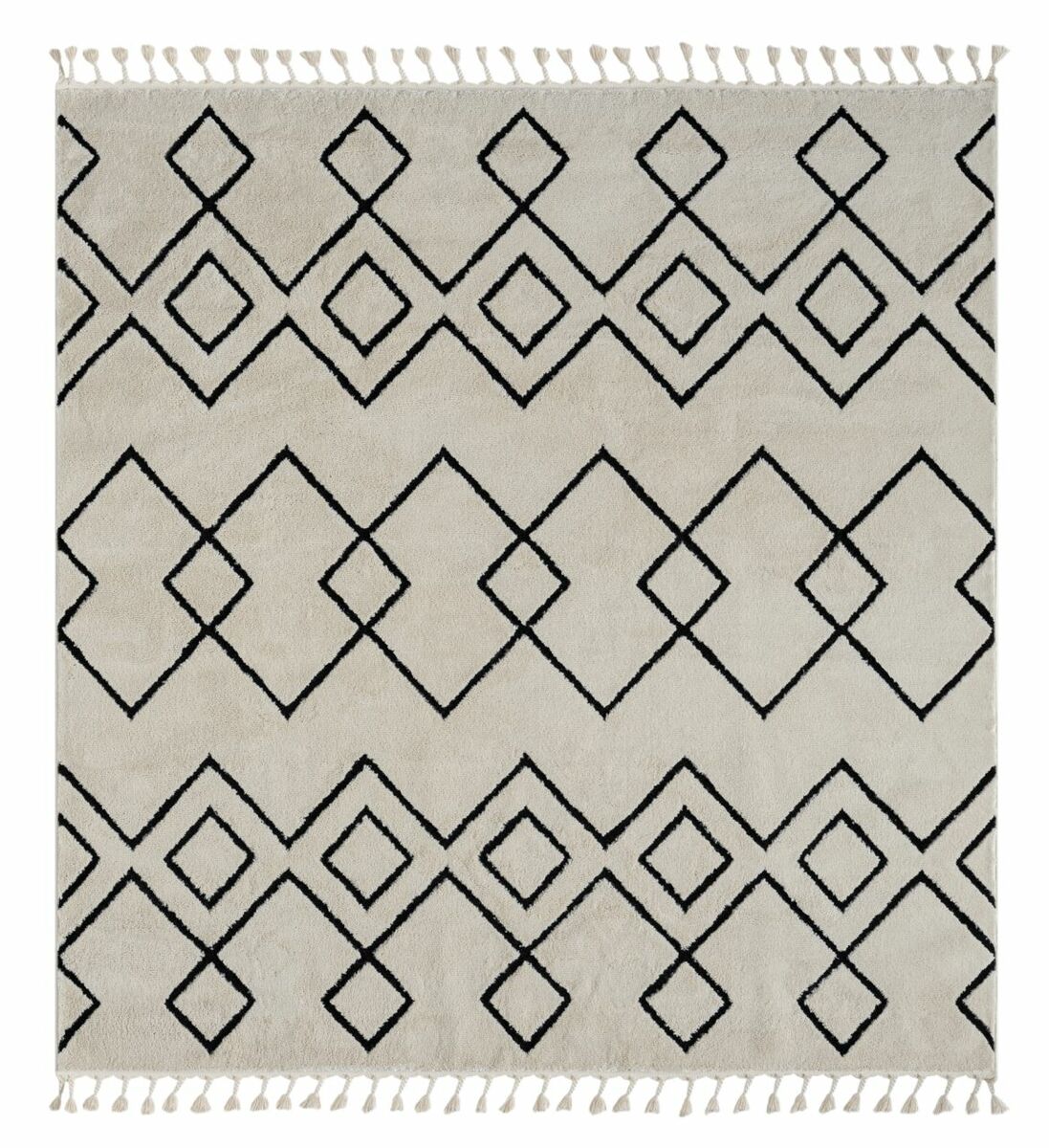 Teppich Moroccan Heaven, 240 cm x 240 cm, Farbe weiß, rund, Florhöhe ...