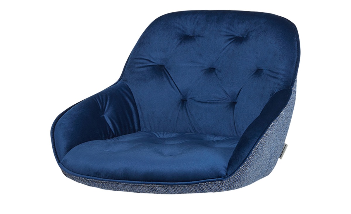 Sitzschale Baldwin blau Holzwerkstoff gepolstert und bezogen Maße (cm ...