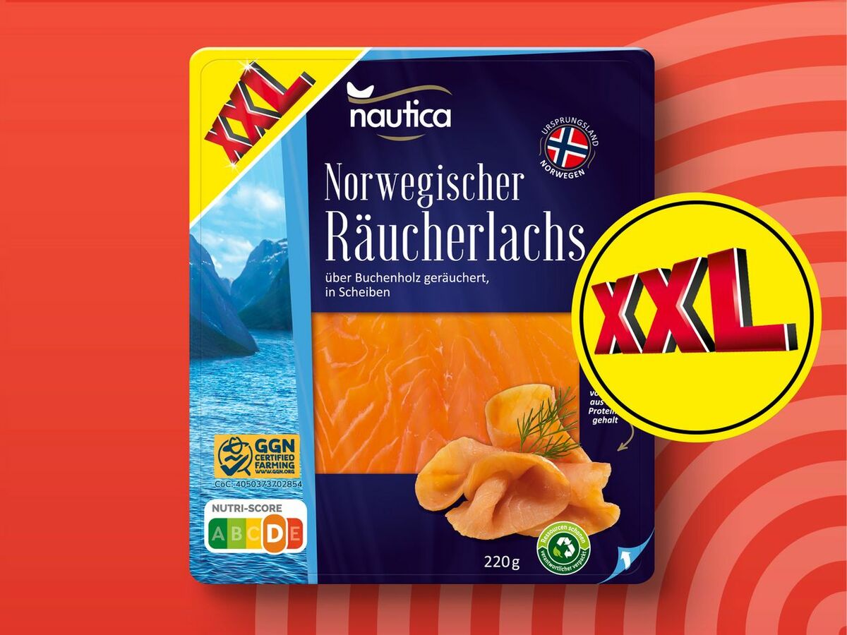 Nautica ASC Norwegischer Räucherlachs XXL, 220 g von Lidl ansehen!