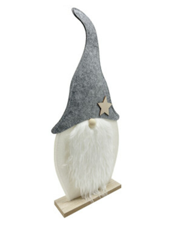 Deko-Wichtel mit Bart ca. 23 x 6 x 51 cm grau/weiß von KiK ansehen!