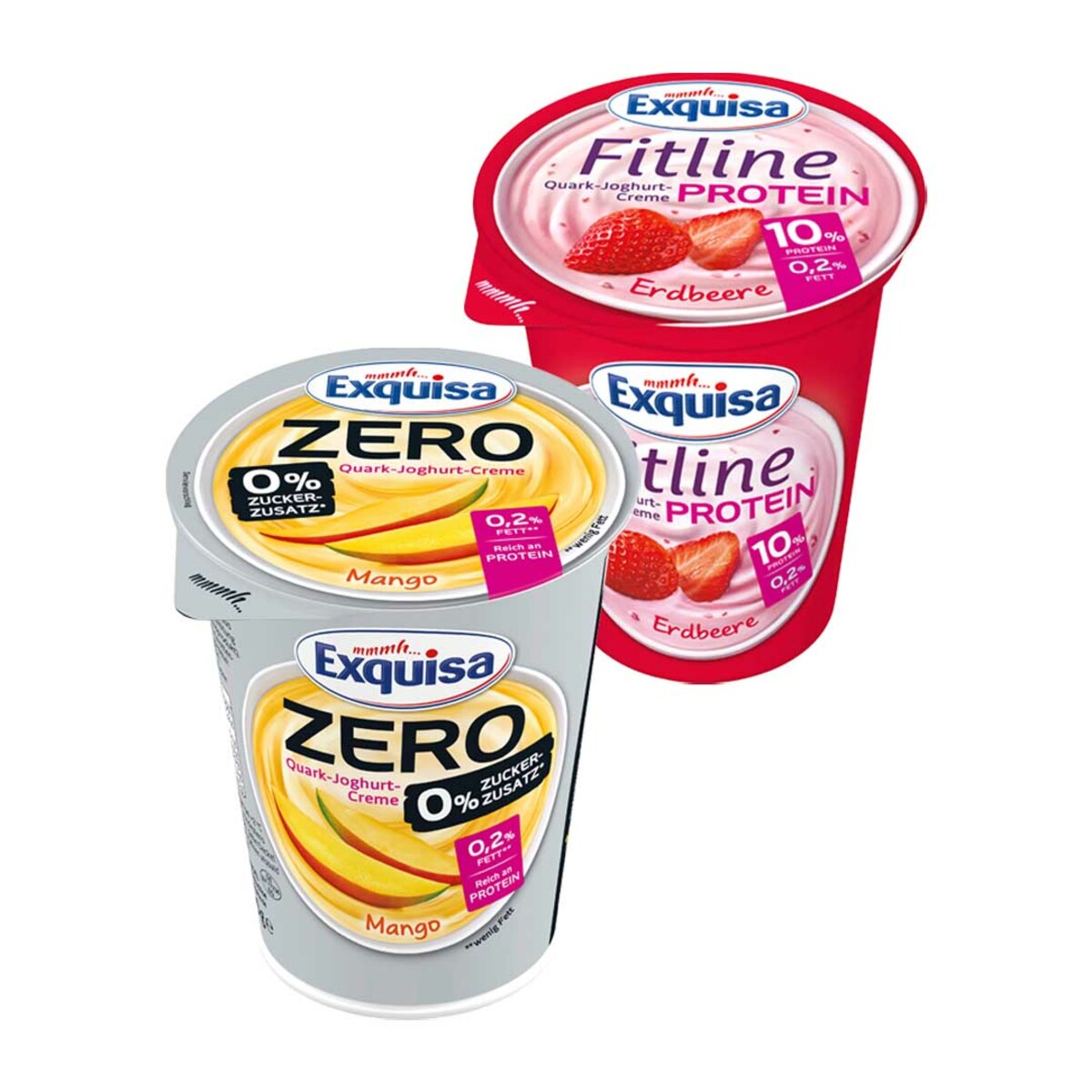 EXQUISA ZERO QUARK oder FITLINE PROTEIN QUARK versch. Sorten, je 400-g ...