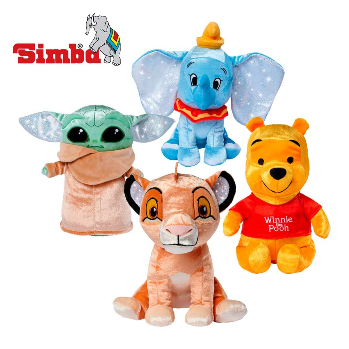 PLÜSCHSERIE DISNEY Simba, Winnie Pooh, Dumbo oder Grogu, Höhe 25 cm, je ...