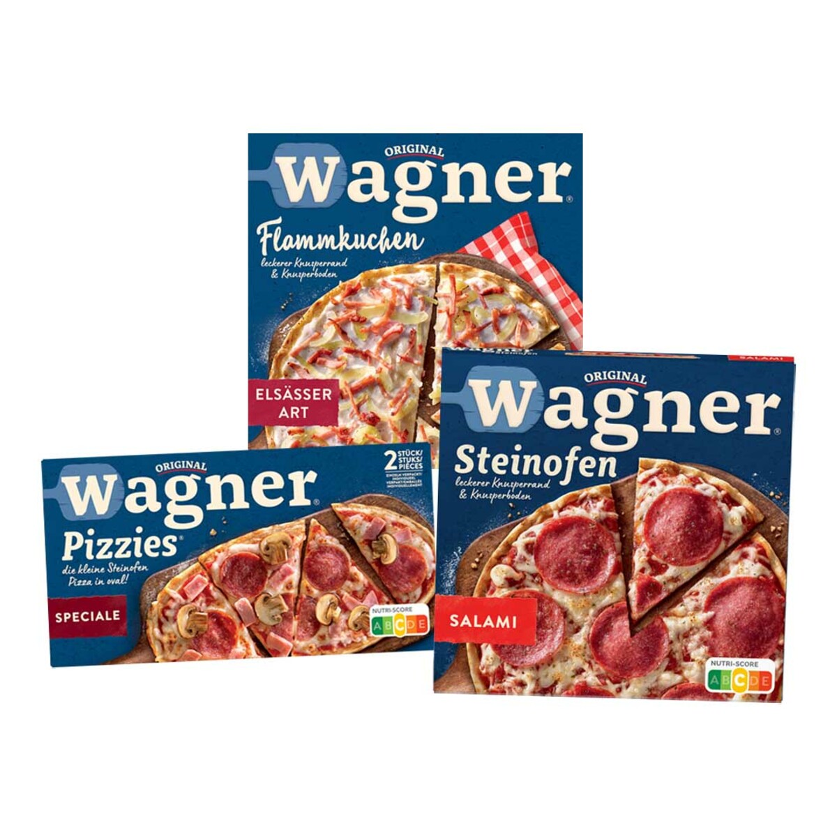 ORIGINAL WAGNER STEINOFEN PIZZA SALAMI, FLAMMKUCHEN ELSÄSSER ART oder ...