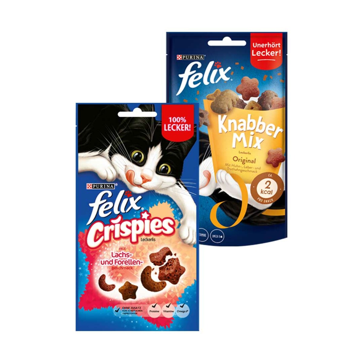 FELIX KNABBER MIX KATZENSNACKS versch. Sorten, je 60-g-Btl. oder ...