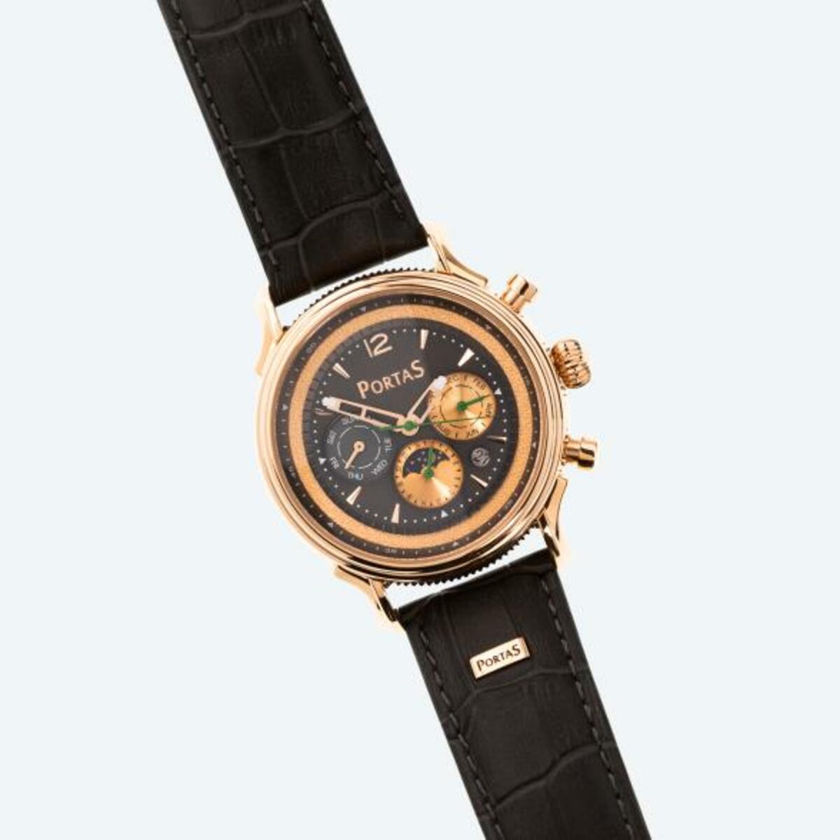 PortaS Herren-Automatikuhr "Zittau", rosé-grau ansehen!