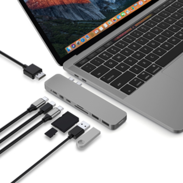 PRO 8-in-2 MacBook Pro Hub grau im Angebot – Aktuelle Preise ...