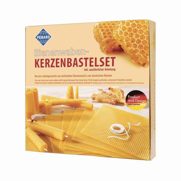 Kerzenbastelset Bienenwaben mit Docht und Anleitung ansehen!