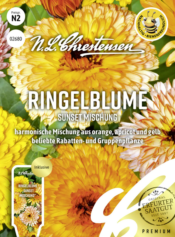 N.L.Chrestensen Saatgut Ringelblume Sunset Mischung ca. 80 Pflanzen von ...