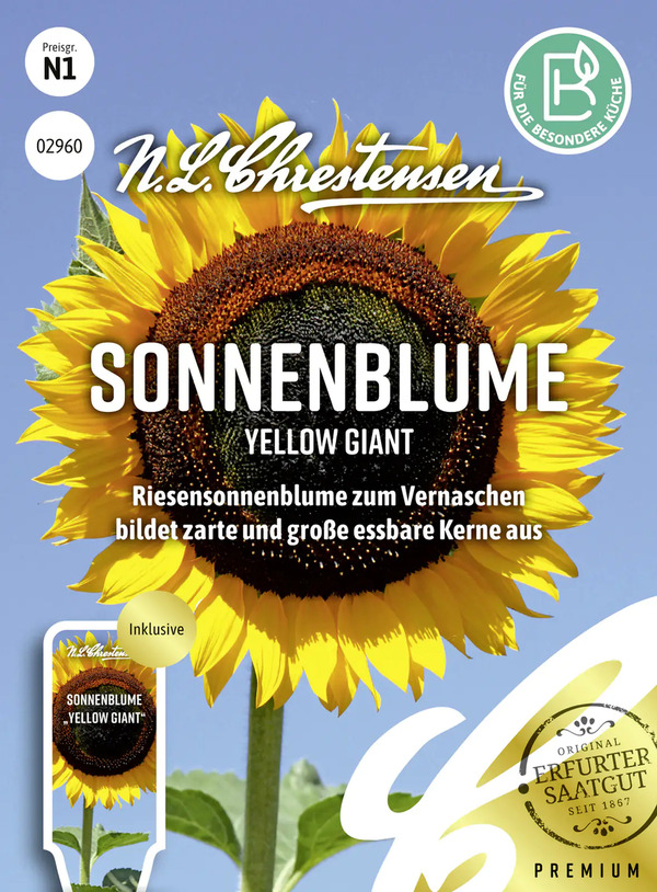N.L.Chrestensen Saatgut Sonnenblume Yellow Giant ca. 15 Pflanzen von ...