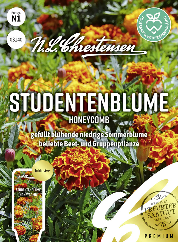 N.L.Chrestensen Saatgut Studentenblume Honeycomb ca. 100 Pflanzen von ...