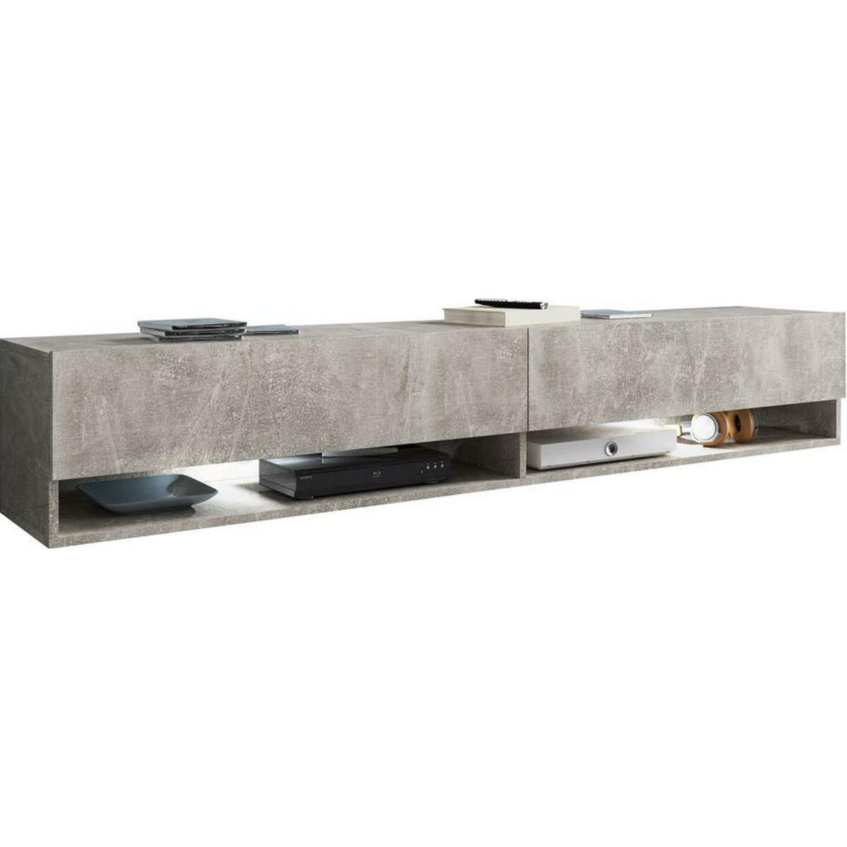 P & B Lowboard, Grau, Kunststoff, 180x30x32 cm, Fsc, stehend, hängend ...
