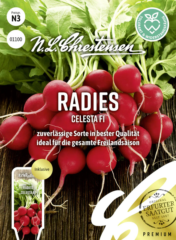 N.L.Chrestensen Saatgut Radies Celesta F1 ca. 4-6 lfd. m. im Angebot ...