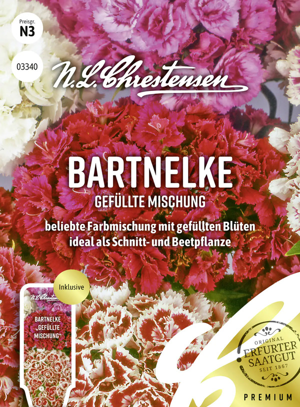 N.L.Chrestensen Saatgut Bartnelke Gefüllte Mischung ca. 100 Pflanzen ...