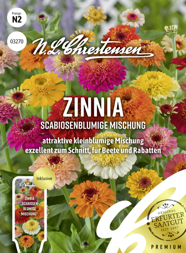 N.L.Chrestensen Saatgut Zinnia Scabiosenblumige Mischung ca. 40 ...