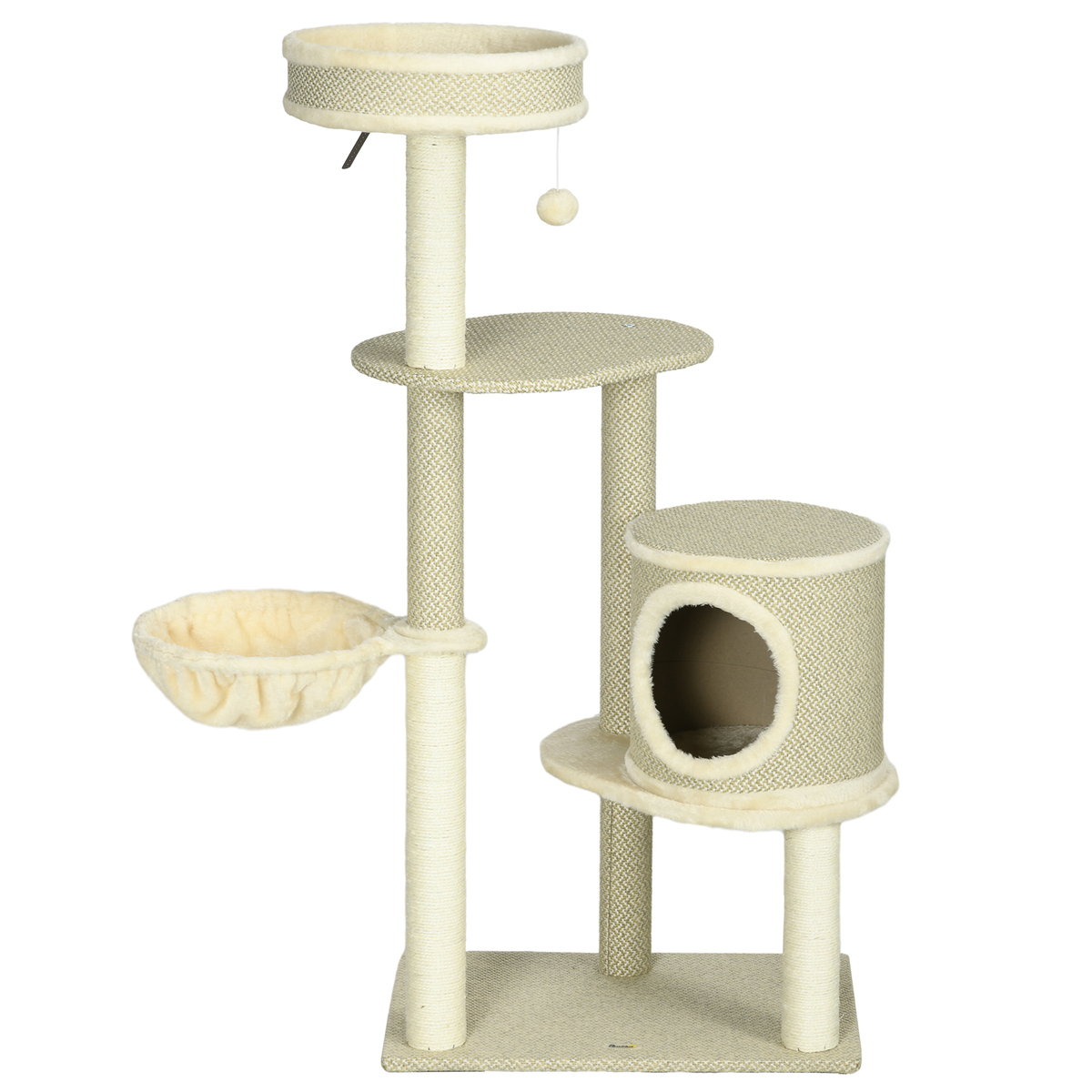 PawHut Katzen Kratzbaum 124 cm Katzenbaum mit Katzenhöhle, Korb ...