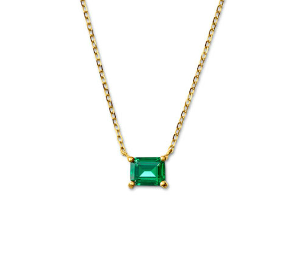 Gold Kette Mit Grunem Stein