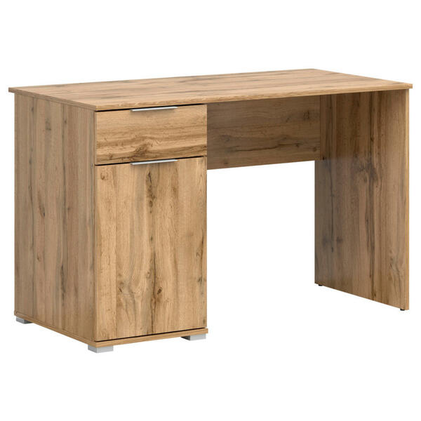 Schreibtisch, Eiche Wotan, Kunststoff, 1 Schubladen, rechteckig, Wange, 60x76 cm, Arbeitszimmer ...