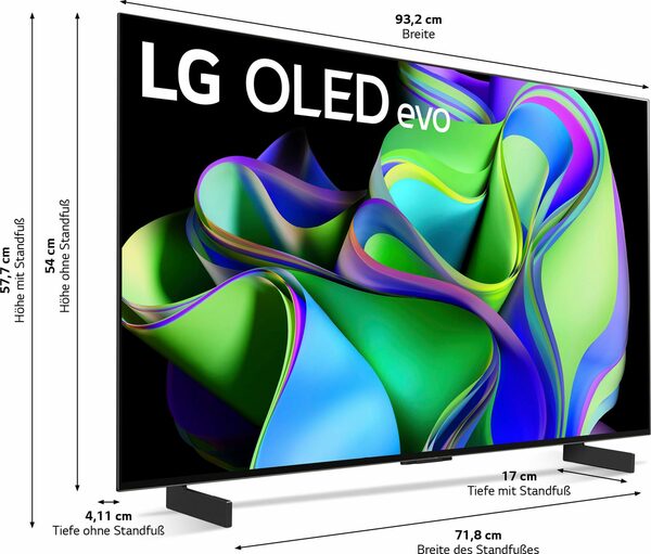 LG OLED42C37LA OLED-Fernseher (106 cm/42 Zoll, 4K Ultra HD, Smart-TV ...