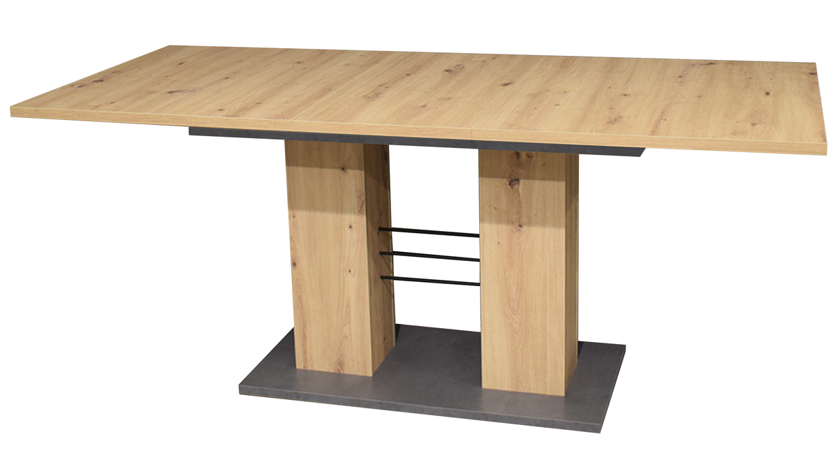 Esstisch 140 - 180 cm ausziehbar Asteiche - graphit - TEO von ...