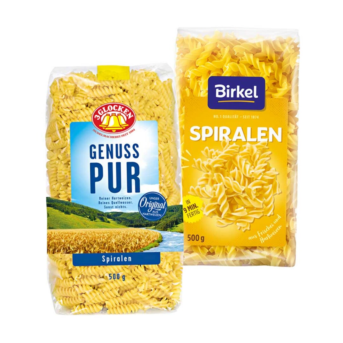 3 GLOCKEN GENUSS PUR oder BIRKEL PASTA versch. Sorten, je 500-g-Btl ...