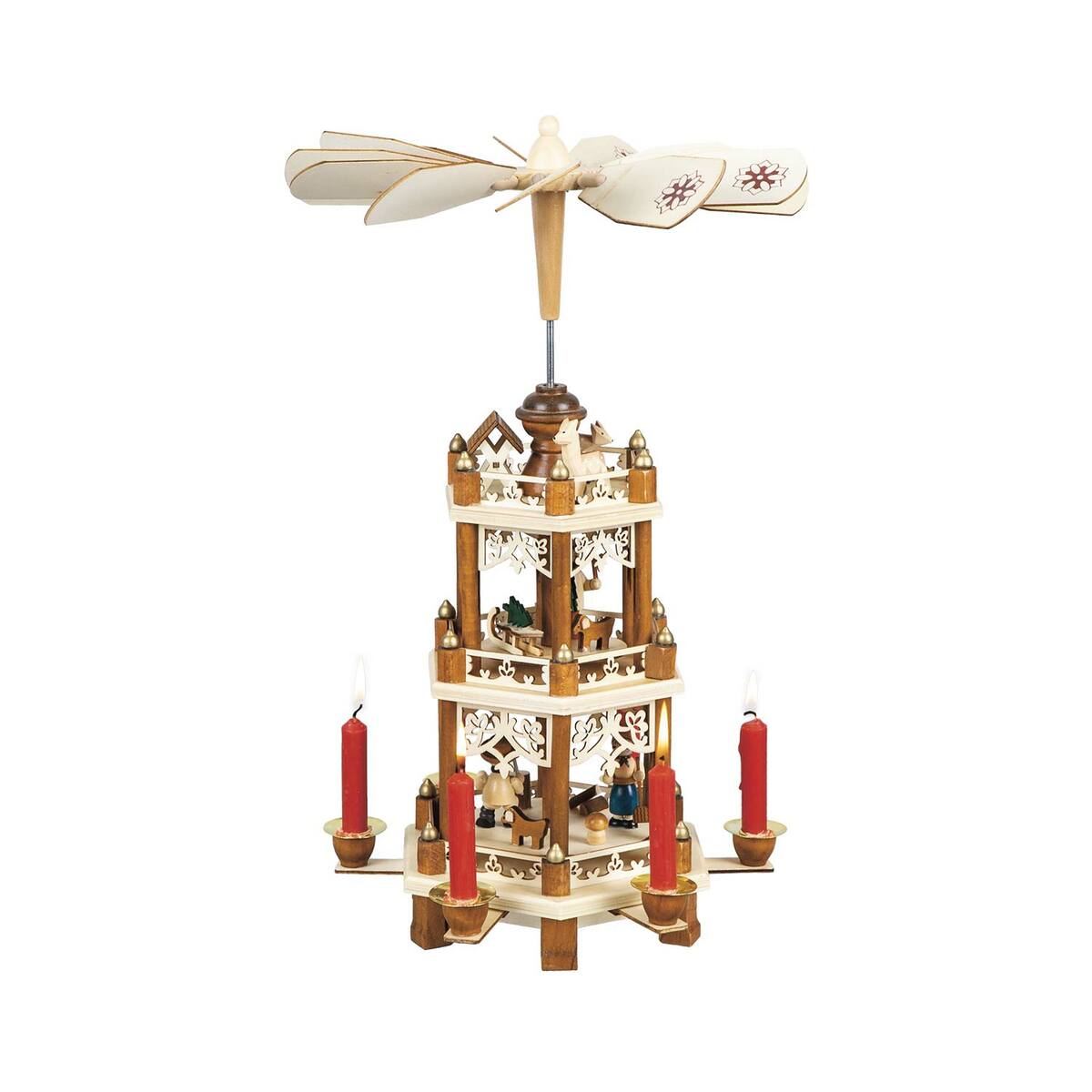 Pyramide "Waldweihnacht" aus Holz für 6 Kerzen ansehen!