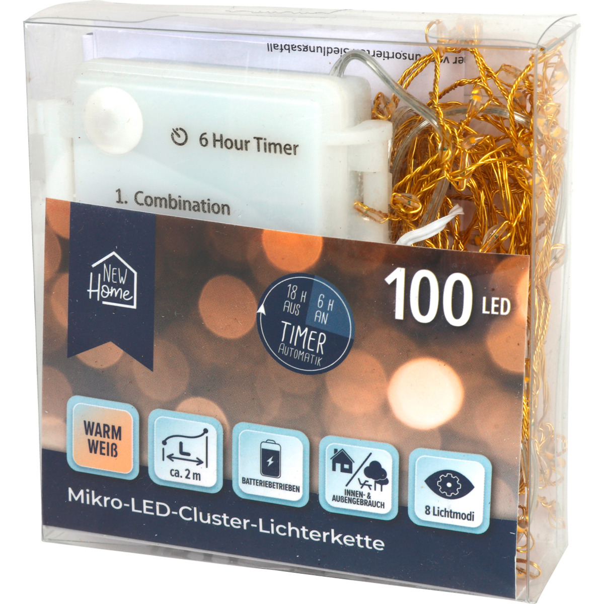 Mikro-LED-Cluster-Lichterkette 100 warmweiße LEDs von Thomas Philipps ...