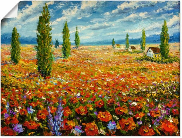 Artland Wandbild "Mohnblumenwiese", Blumenwiese, (1 St.), als Alubild ...