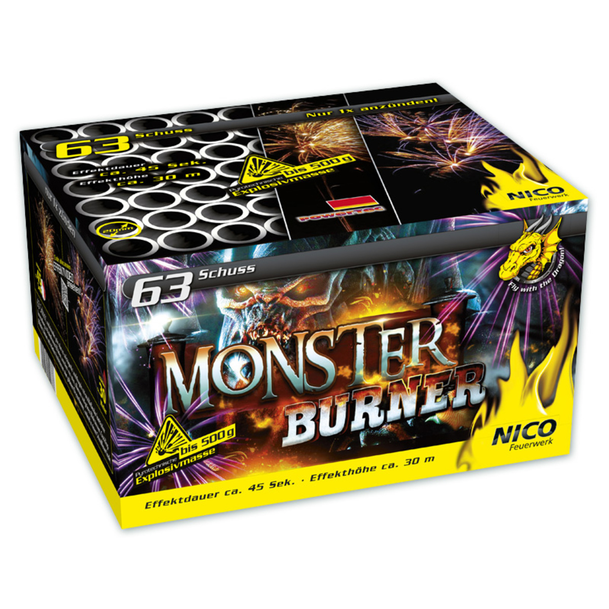 Nico Feuerwerk/Powertec Monster Burner von Norma ansehen!