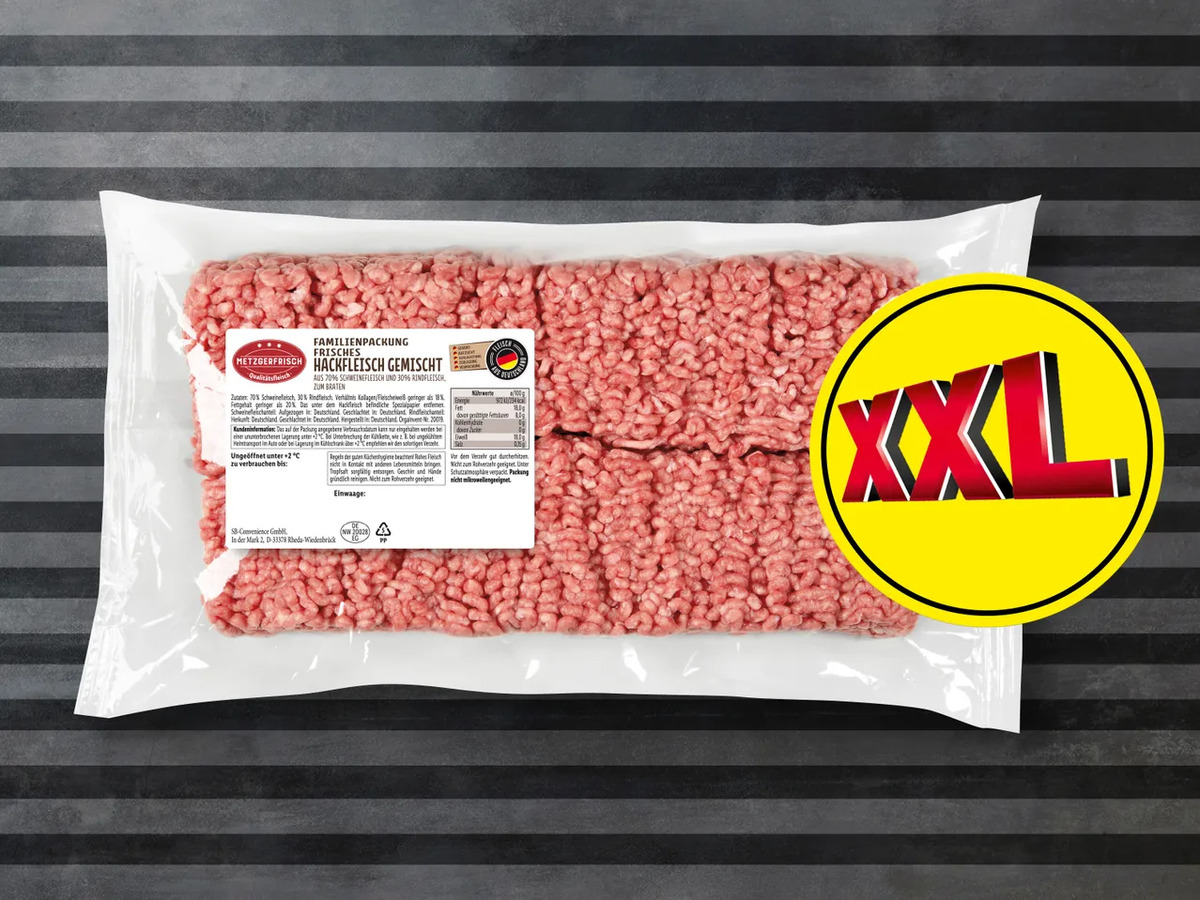 Metzgerfrisch Frisches Hackfleisch gemischt, 1,2 kg von Lidl ansehen!