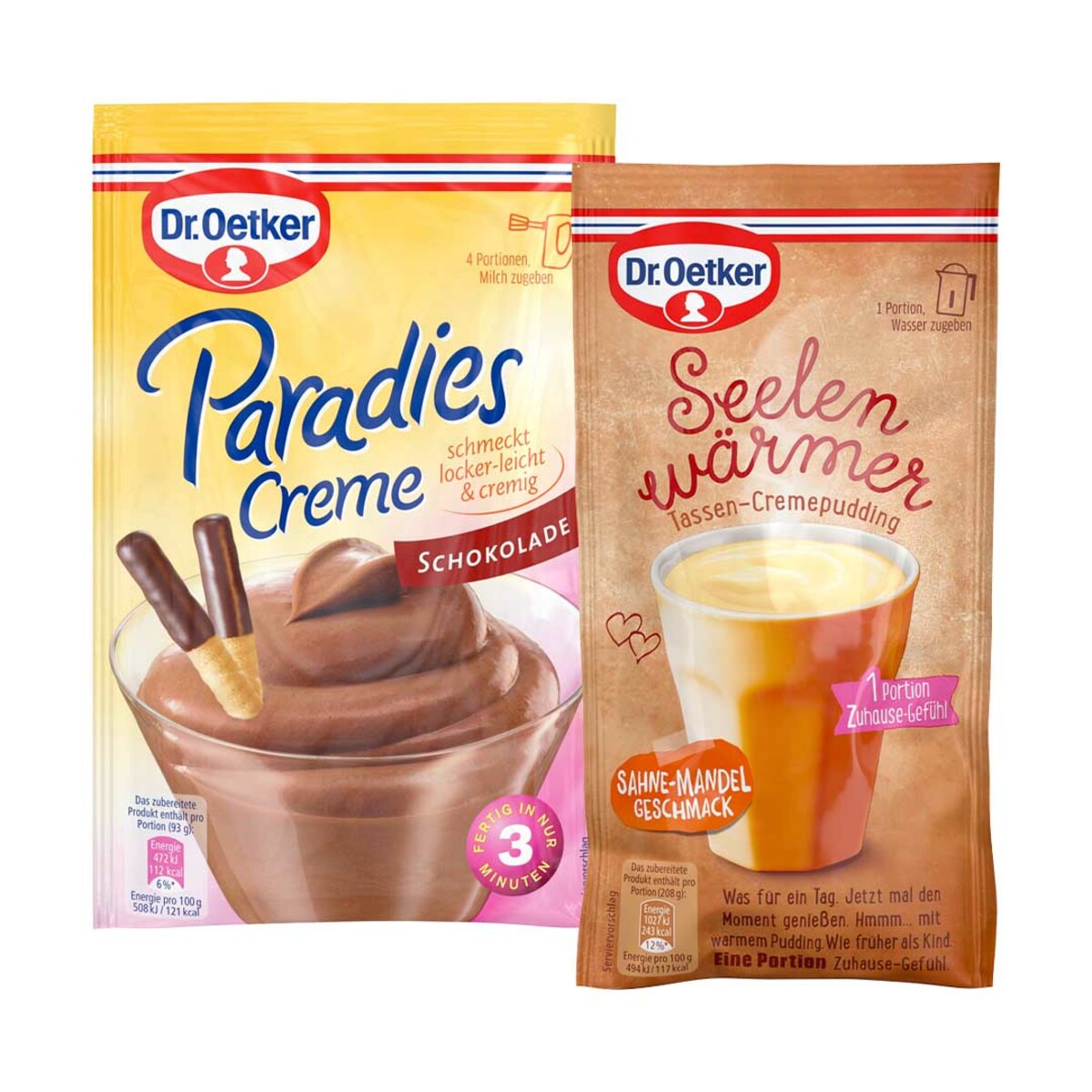 DR. OETKER PARADIES CREME versch. Sorten, je 74-g-Pckg. oder SEELEN ...