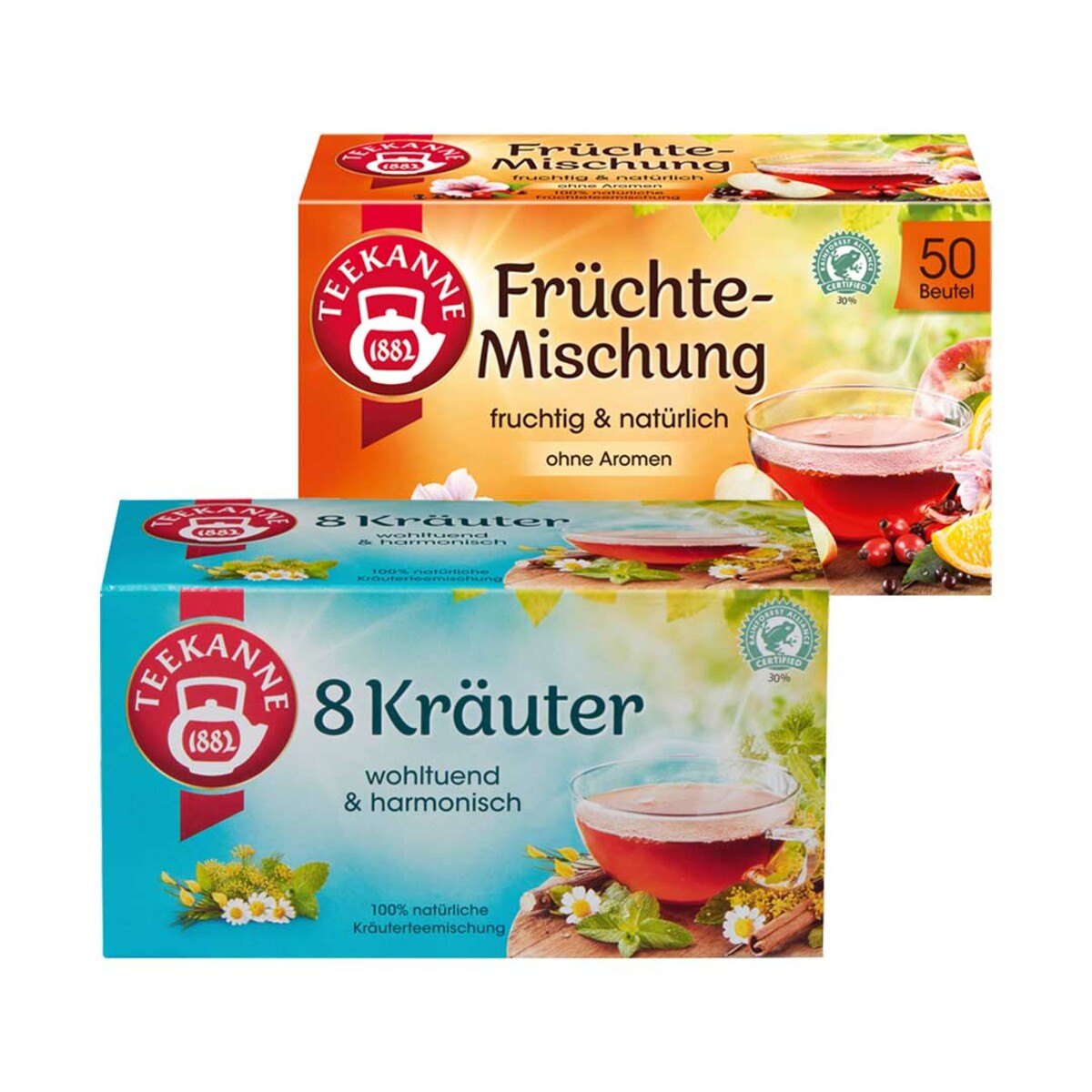 TEEKANNE TEE FRÜCHTE-MISCHUNG je 150-g-Pckg. oder 8 KRÄUTER TEE und ...