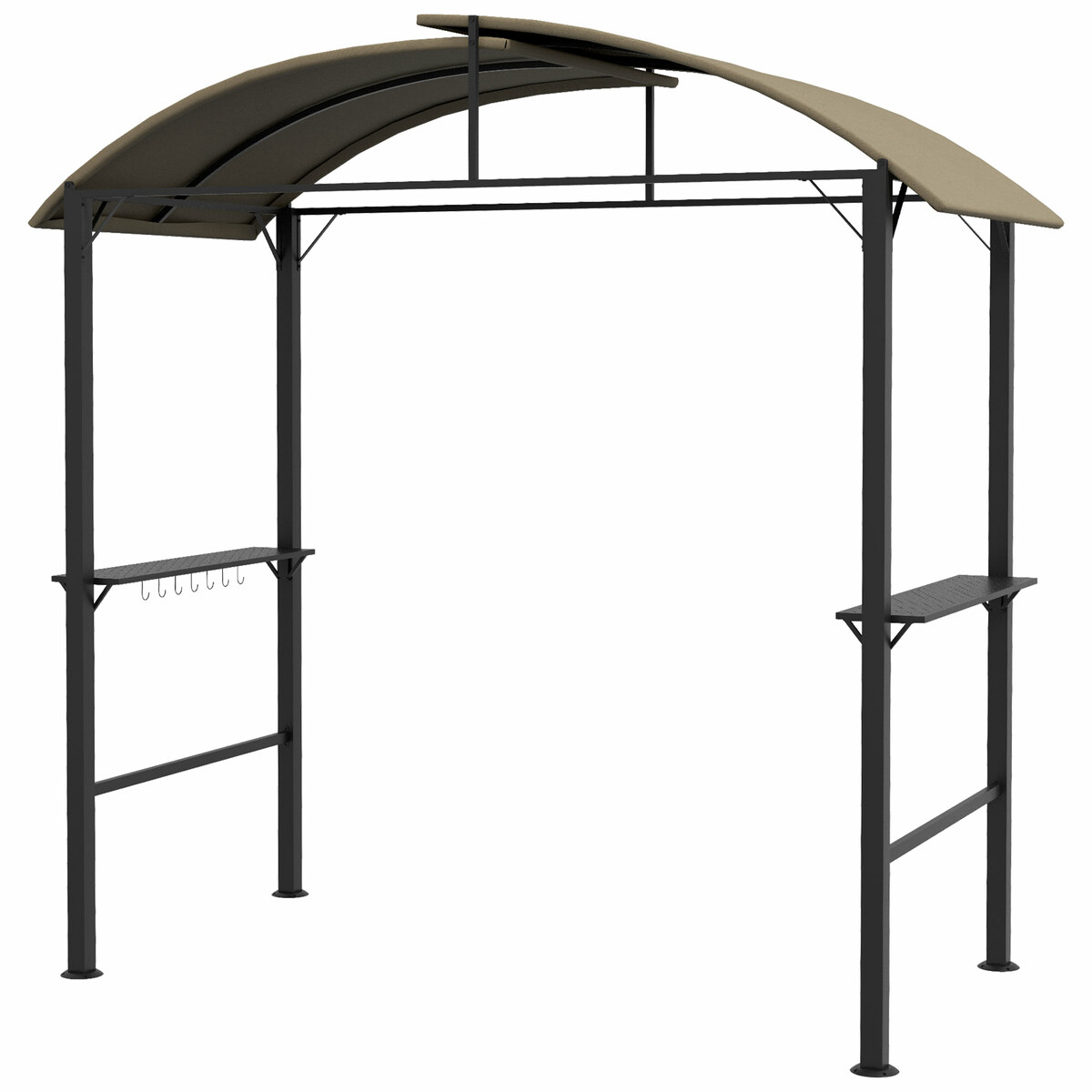 Outsunny 1,1 x 2,3m BBQ Grillpavillon mit Haken, Grillüberdachung ...