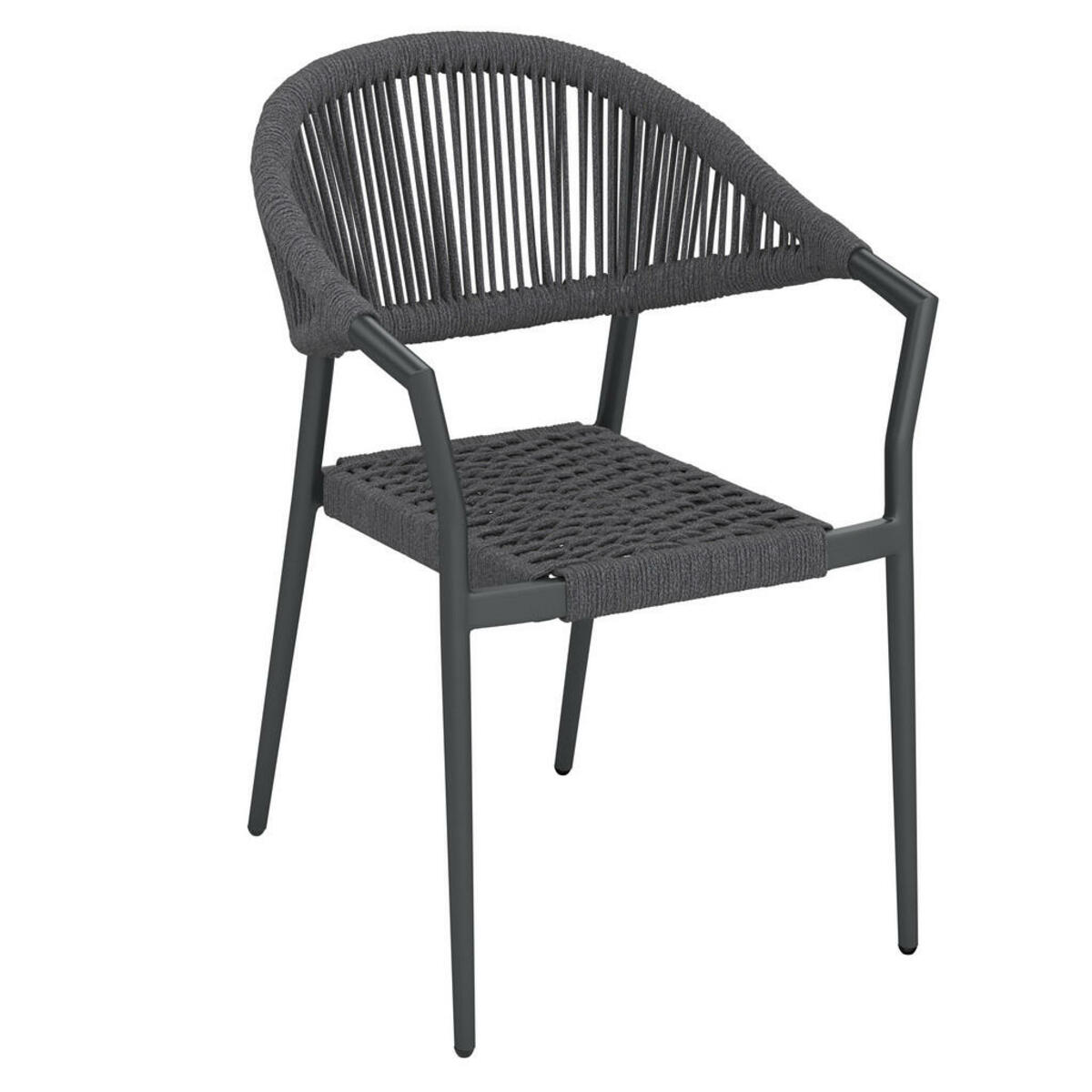 Ambia Garden Stapelsessel, Anthrazit, Metall, Textil, Rundrohr, 57.5x78x59.5 cm, Gartenmöbel ...