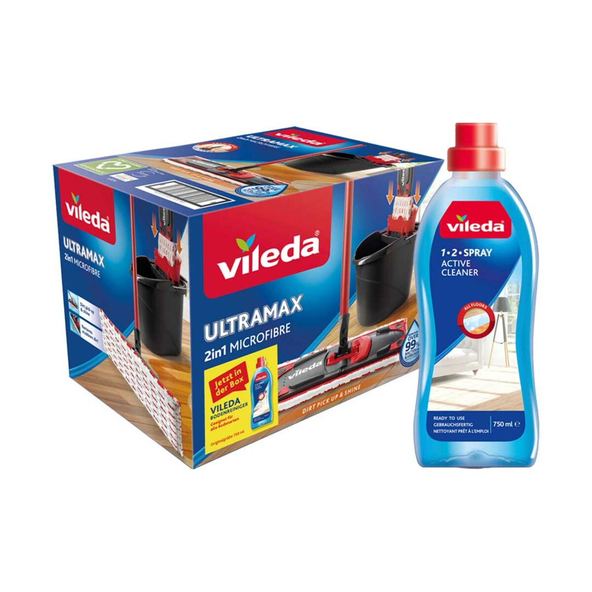 ULTRAMAX-BOX INKL. REINIGER Ultramax Bodenwischer + Ultramax Eimer mit ...
